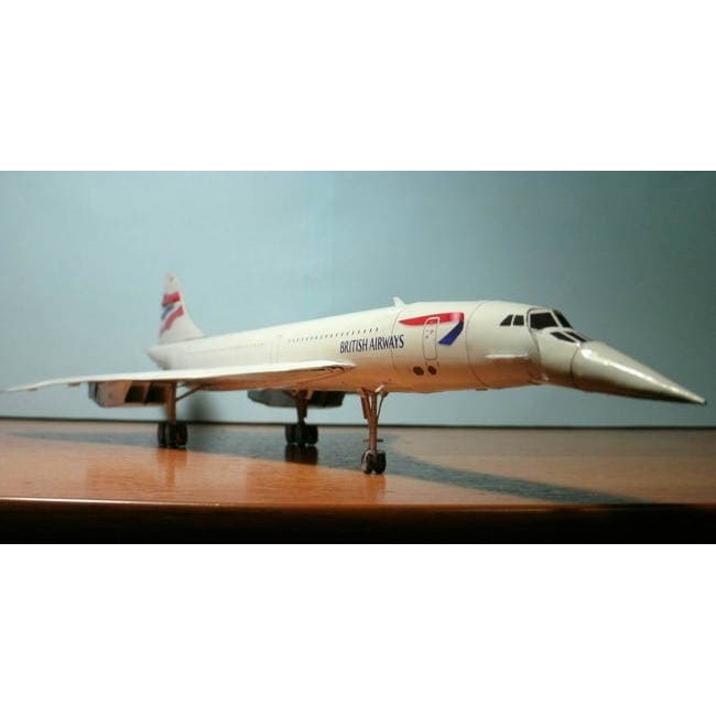 Jual DIY Miniatur Papercraft Pesawat Concord Supersonic Passenger Jet ...