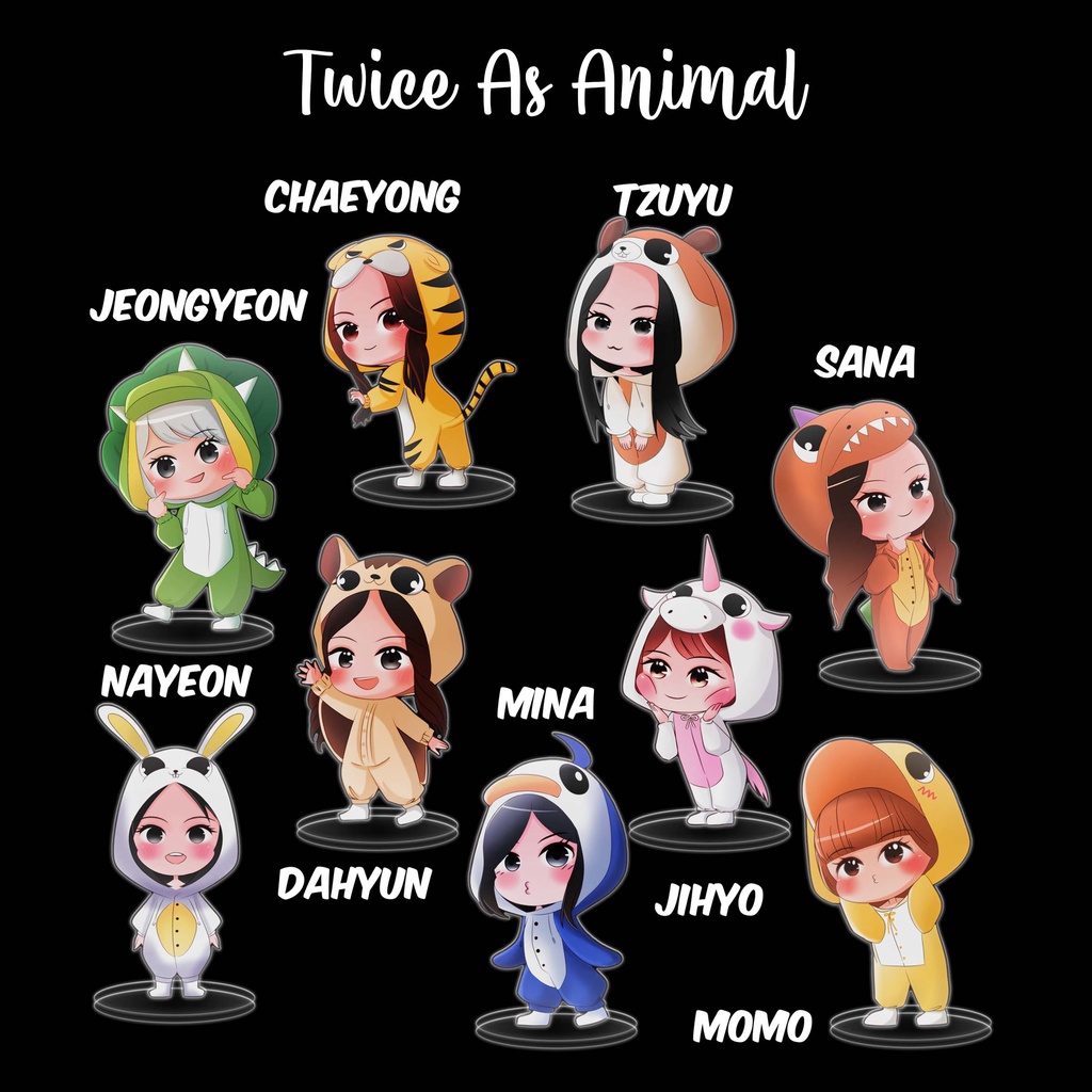 Jual [STANDEE] twice as animal action figure murah akrilik chaeyong ...