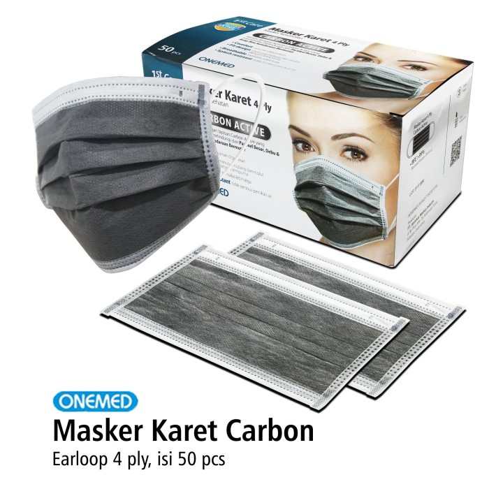 Jual Masker Karet 4ply Carbon Active OneMed box 50pcs OJ2 | Shopee ...