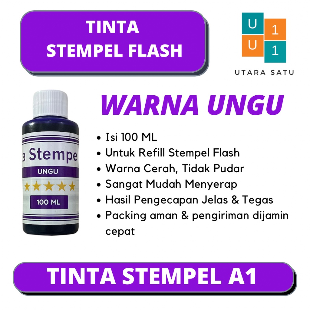 Jual Tinta Stempel Flash Warna Ungu Violet 100 ML | Shopee Indonesia