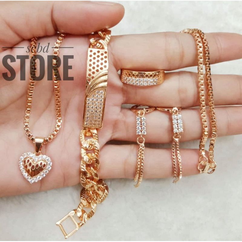 Jual Set Perhiasan Wanita Motif Mata Pinggir | Shopee Indonesia