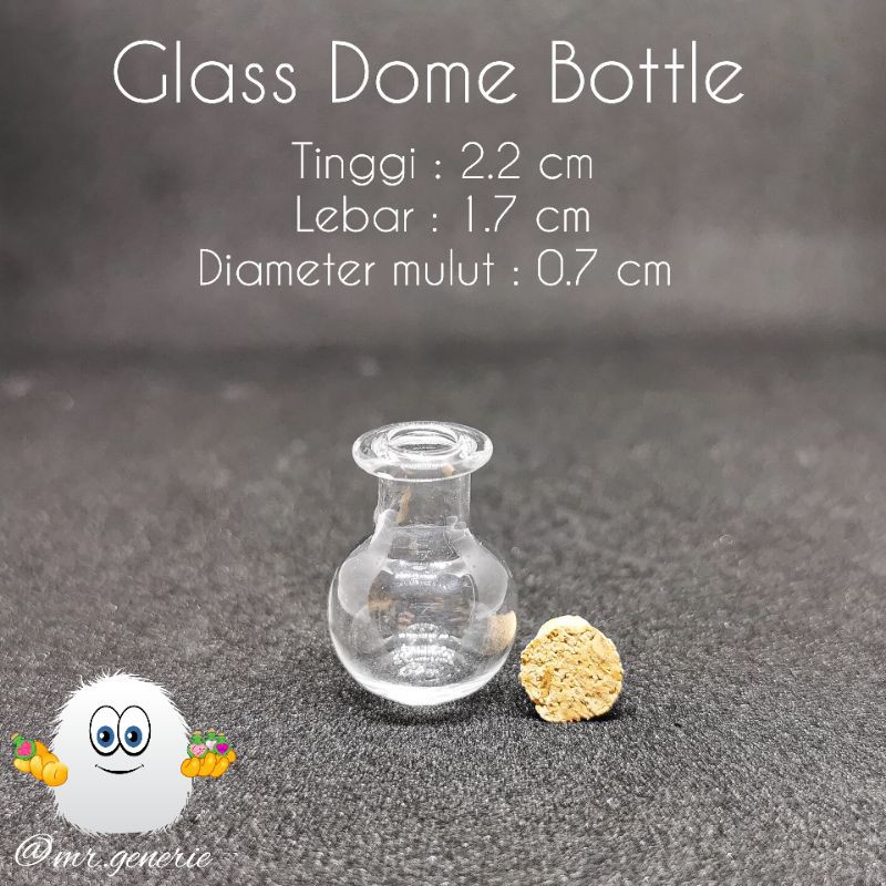 Jual Mr.Generie 2mL Glass Dome Cork Bottle / Botol kaca tutup gabus ...