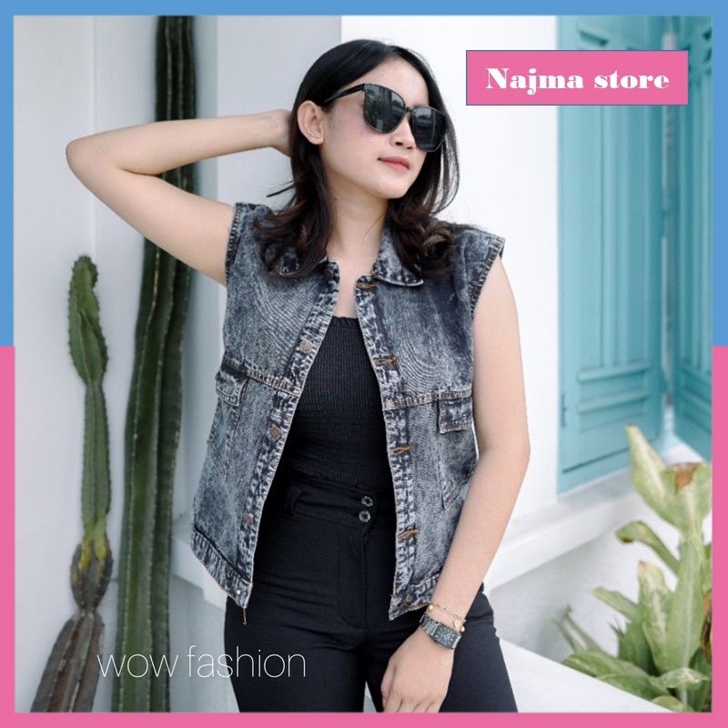 Jual Outer Rompi Jeans Outher Jens Daily Jins Fahion Wanita Bahan Denim ...