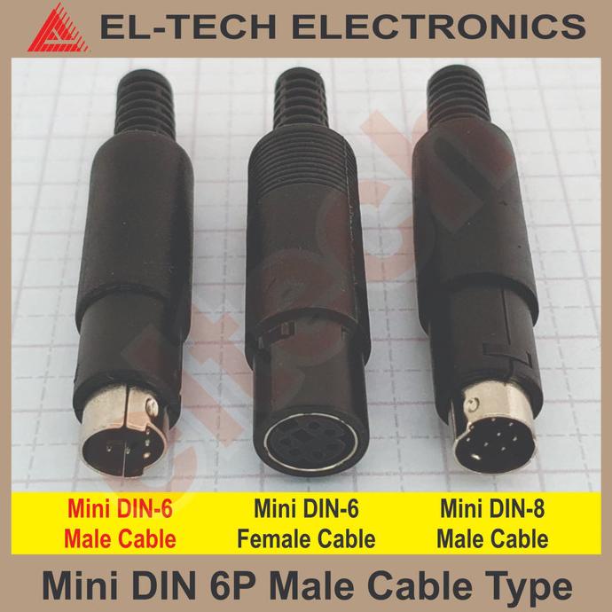 Jual MINI DIN 6 6P 6Pin P Pin Male Connector Konektor Cable Kabel Audio ...