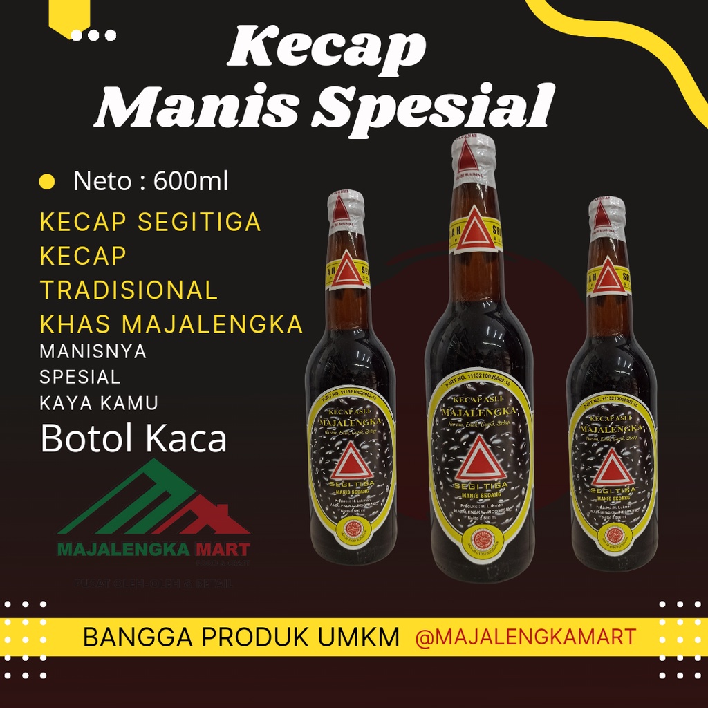 Jual Kecap Manis Sedang SEGITIGA 600 ML Kecap Tradisional kecap, Kecap ...