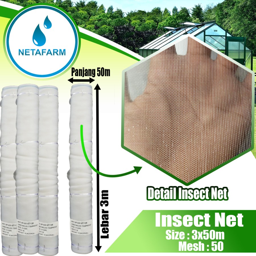 Jual Insect Net Putih Jaring Serangga Insectnet mesh 50 3x50mtr - 1 ... Jual Insect Net Putih Jaring Serangga Insectnet mesh 50 3x50mtr - 1 ...