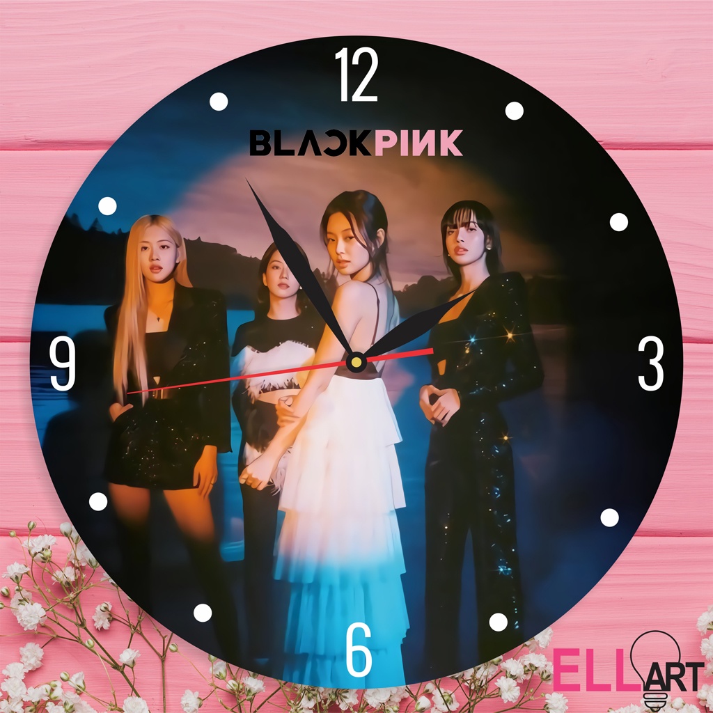 Jual Jam Dinding Kayu Motif Kpop Blackpink Aesthetic Rose Jisoo Lisa ...