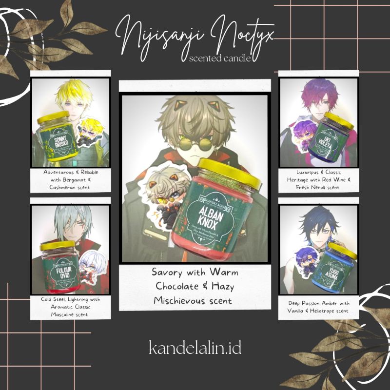 Jual NIJISANJI NOCTYX LILIN AROMATERAPI SCENTED CANDLE ALBAN KNOX YUGO ASUMA FULGUR OVID SONNY ...