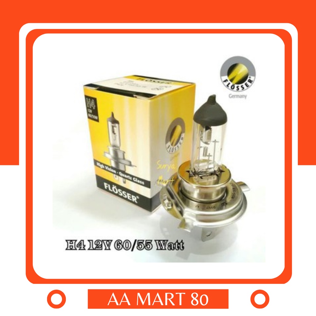 Jual Bohlam Lampu H4 Flosser German 12V 60/55 Watt | Shopee Indonesia