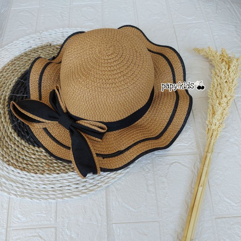 Jual Topi pantai gelombang pita tebal Anak PG26/ Topi pantai anak gelombang / Topi pantai anak ...