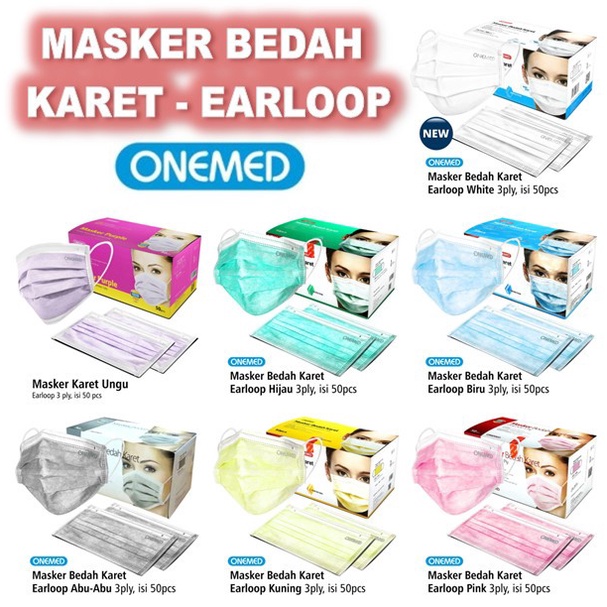 Jual PSP ONEMED - Masker 3 Ply One Med Earloop Medis / Surgical Mask ...