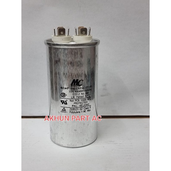 Jual KAPASITOR AC 40 MIKRO MC KAPASITOR RUNING MERK MC | Shopee Indonesia
