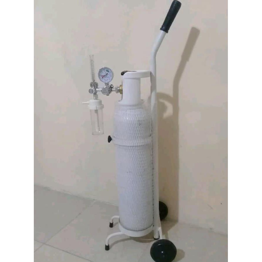 Jual Tabung Oksigen 1 M3 Komplit - Tabung & Troli & Regulator & Selang Oksi | Shopee Indonesia