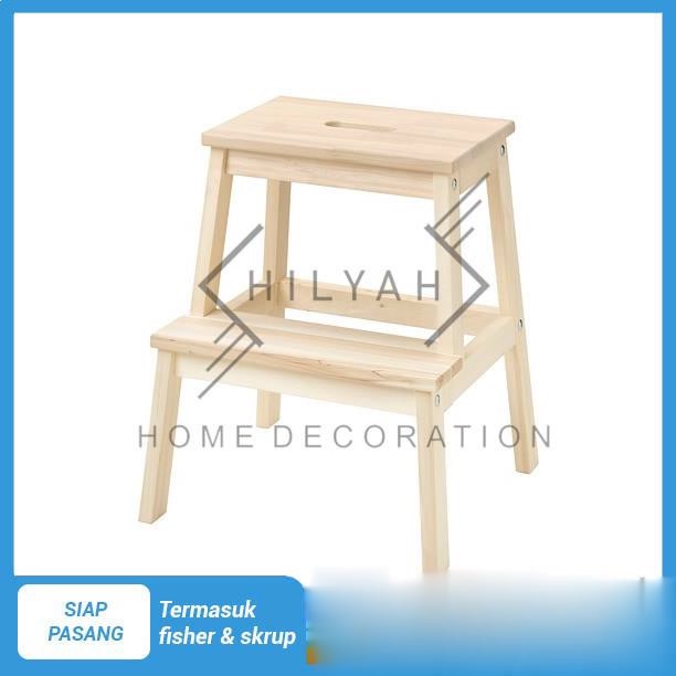 Jual Bangku Kursi Tangga Kayu 2 Step kayu jati belanda Anak Dewasa ...