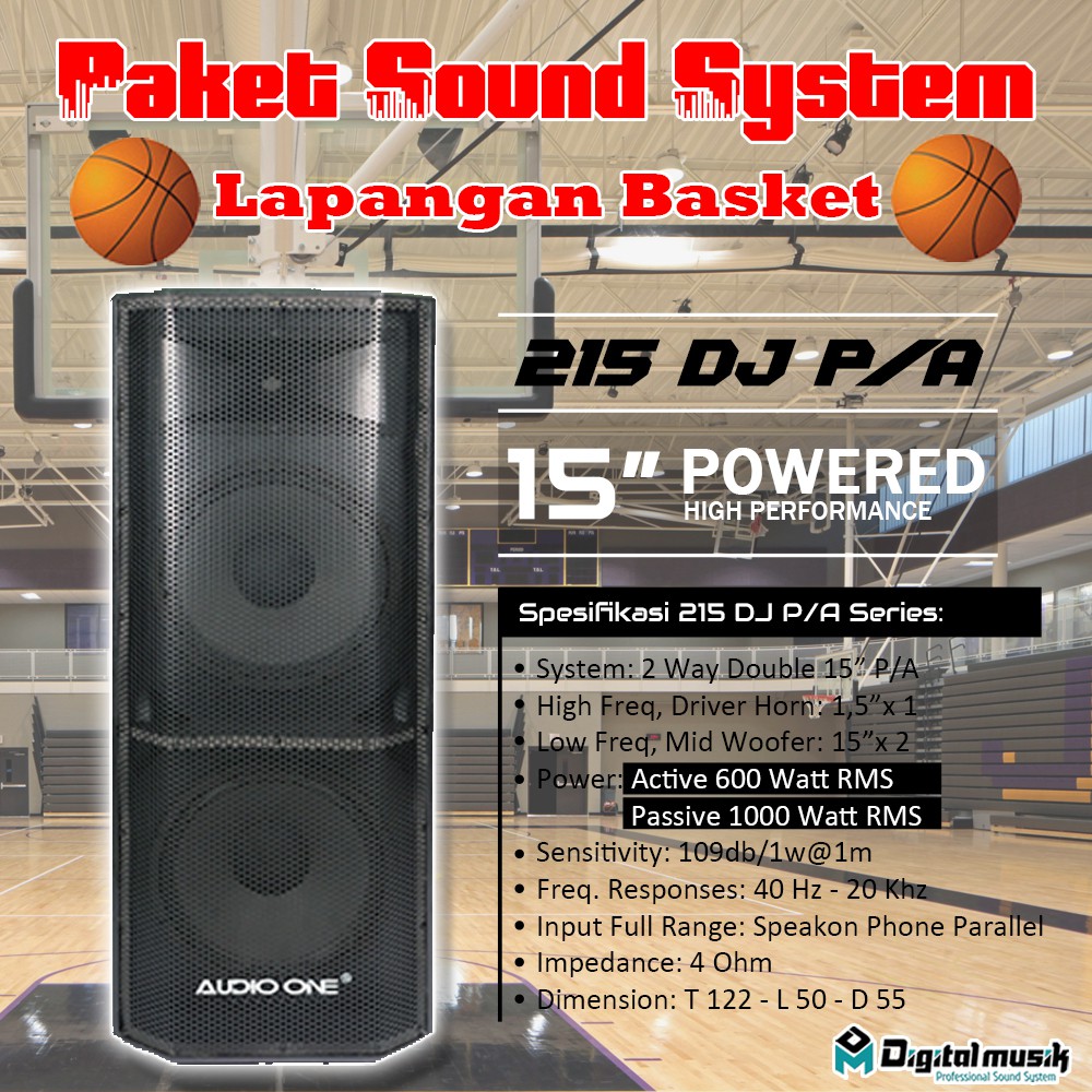 Jual PAKET SOUND SYSTEM LAPANGAN BASKET - PAKET SOUND SYSTEM AUDIO ONE ...