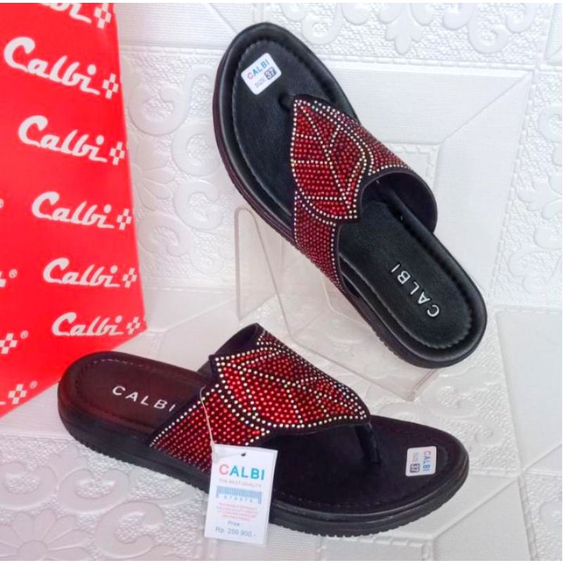 Jual Sandal CALBI Wanita Dus Paking Merah Termurah/sandal teplek wanita ...