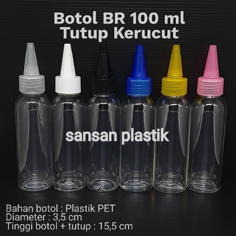 Jual Botol Tinta 100 ml / Botol Kerucut / Botol Corong 100ml | Shopee ...