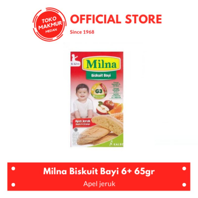 Jual MILNA BISKUIT 6 BULAN KE ATAS APEL JERUK 65GR | Shopee Indonesia