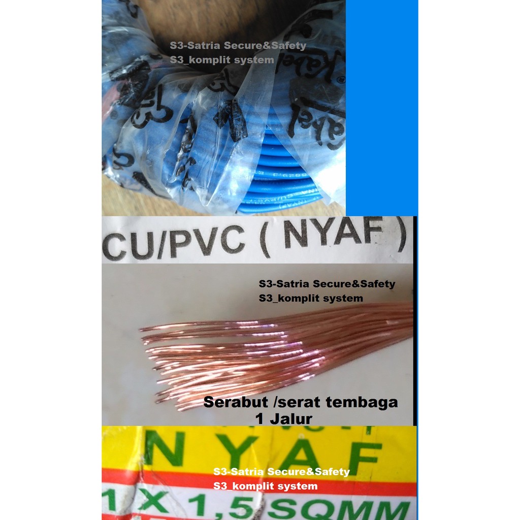 Jual BIRU Kabel NYAF 1,5 mm Kabel Listrik Serabut 1 jalur ( NYAF 1x 1 ...