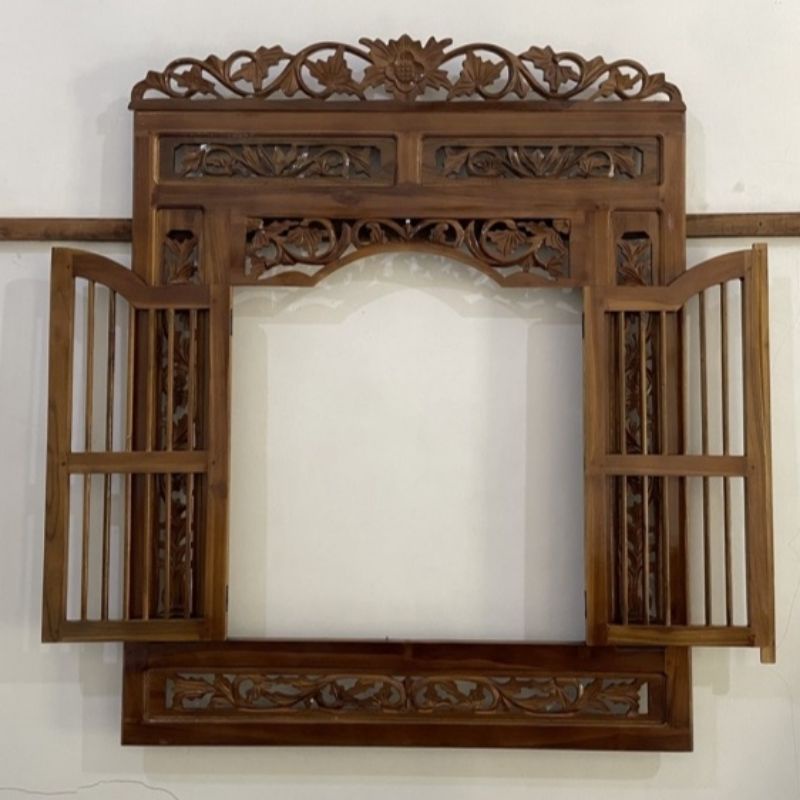 Jual PIGURA BINGKAI KACA CERMIN KLASIK UNIK MODEL JENDELA KREPYAK ...