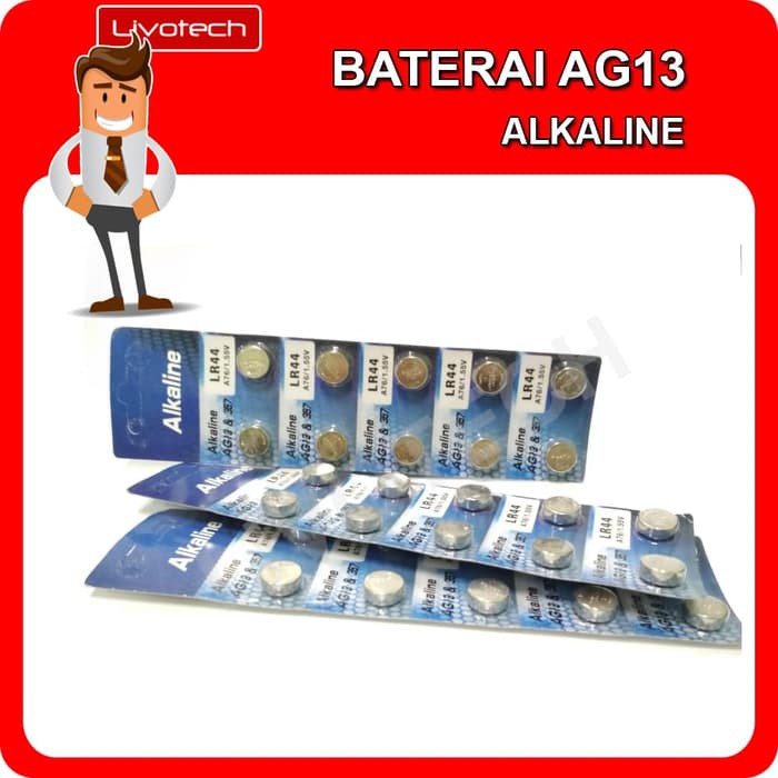 Jual batrai BATERAI AG13 LR44 ALKALINE Batu Batre kancing Button Cell Battery AG | Shopee Indonesia