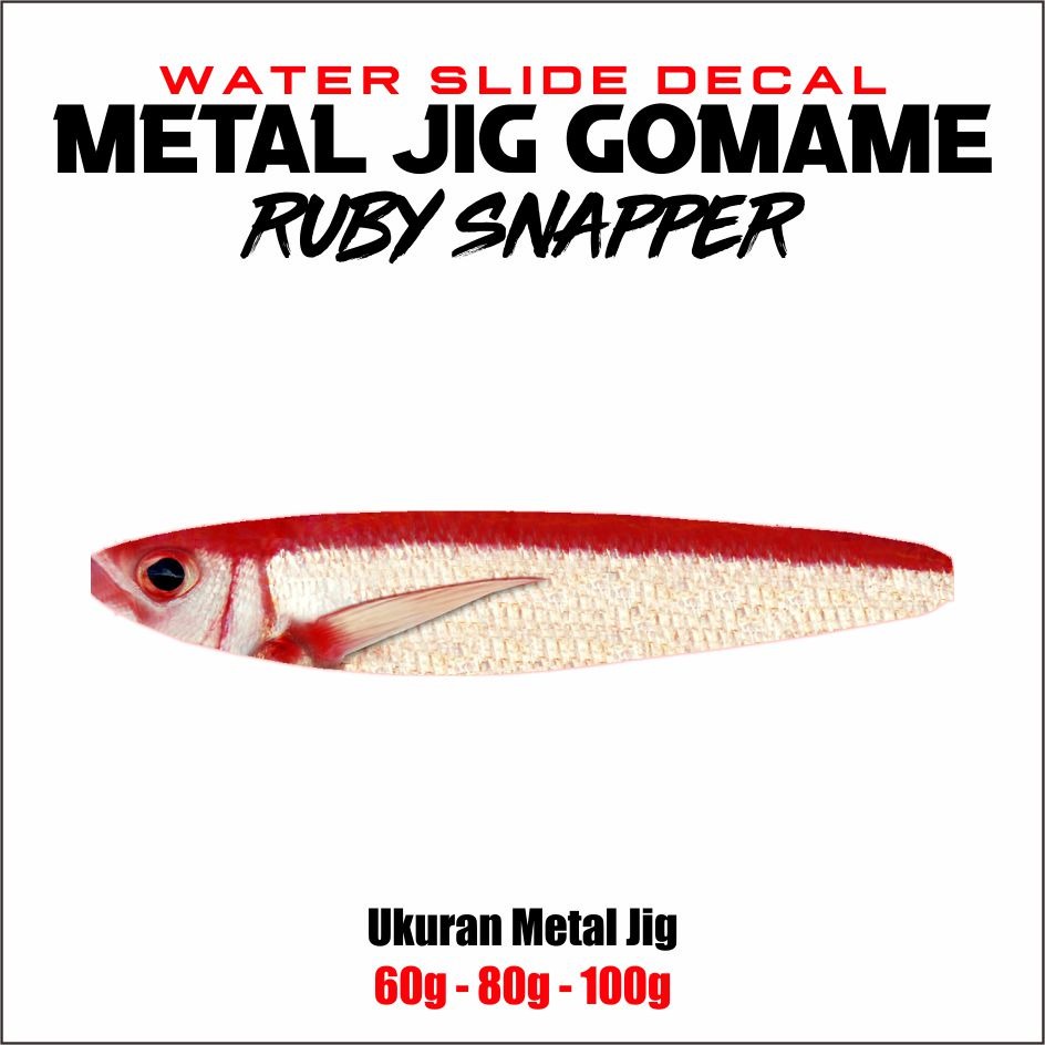 Jual Gomame Ruby Snapper Water Slide Decal Metal Jig 60g 80g 100g | Shopee Indonesia