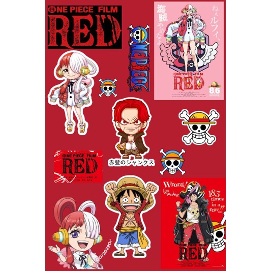 Jual (COD) Sticker pack ONE PIECE red movie anime chibi aesthetic ...