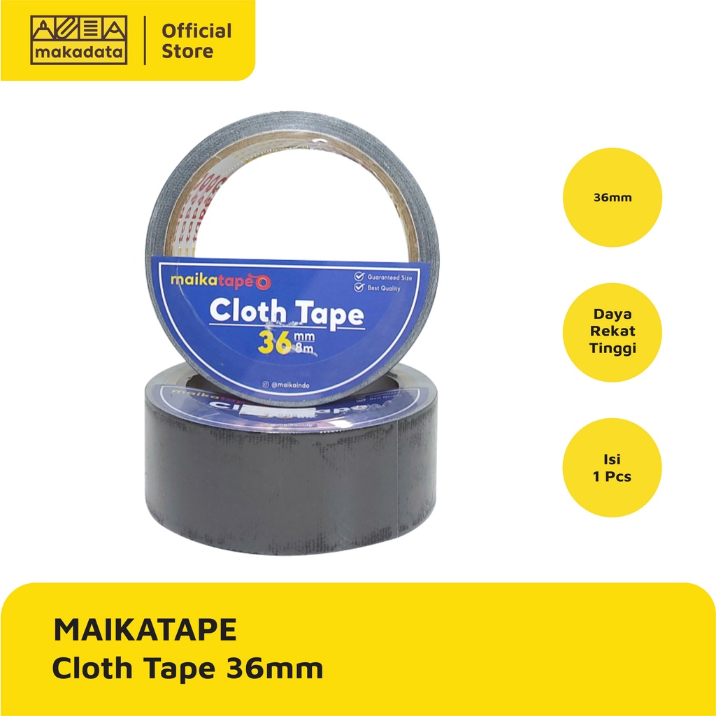 Jual LAKBAN LINEN / CLOTH TAPE HITAM MAIKATAPE 36MM MURAH | Shopee ...