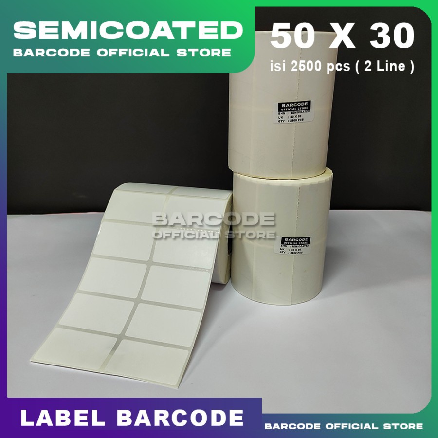 Jual Kertas Label Stiker Barcode Semicoated Ukuran 50 X 30 MM Gap Perforasi | Shopee Indonesia