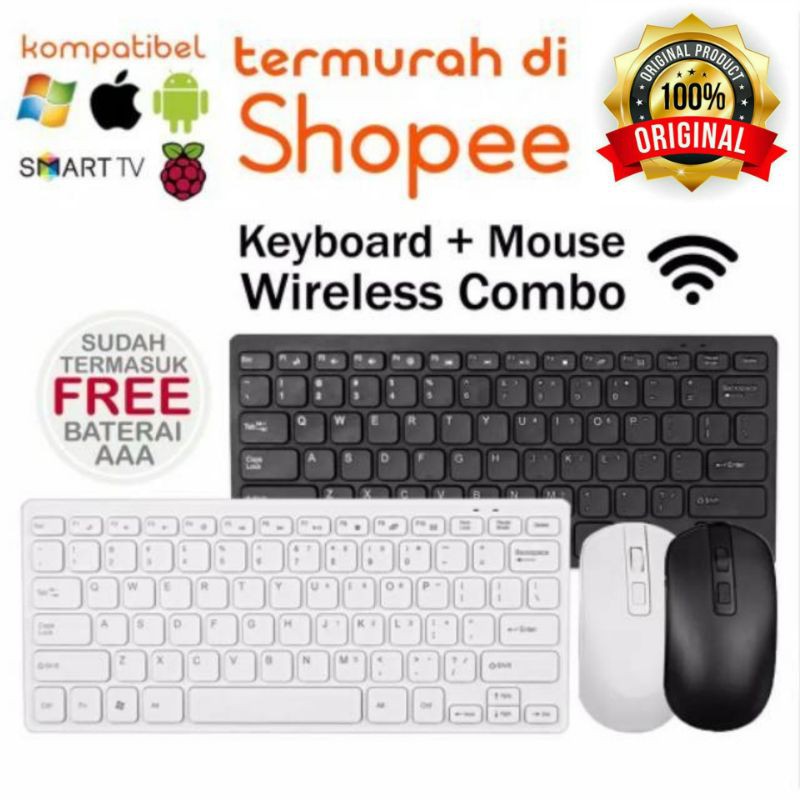 Jual PAKET KEYBOARD WIRELESS + MOUSE WIRELESS 2.4GHZ FOR LAPTOP ...