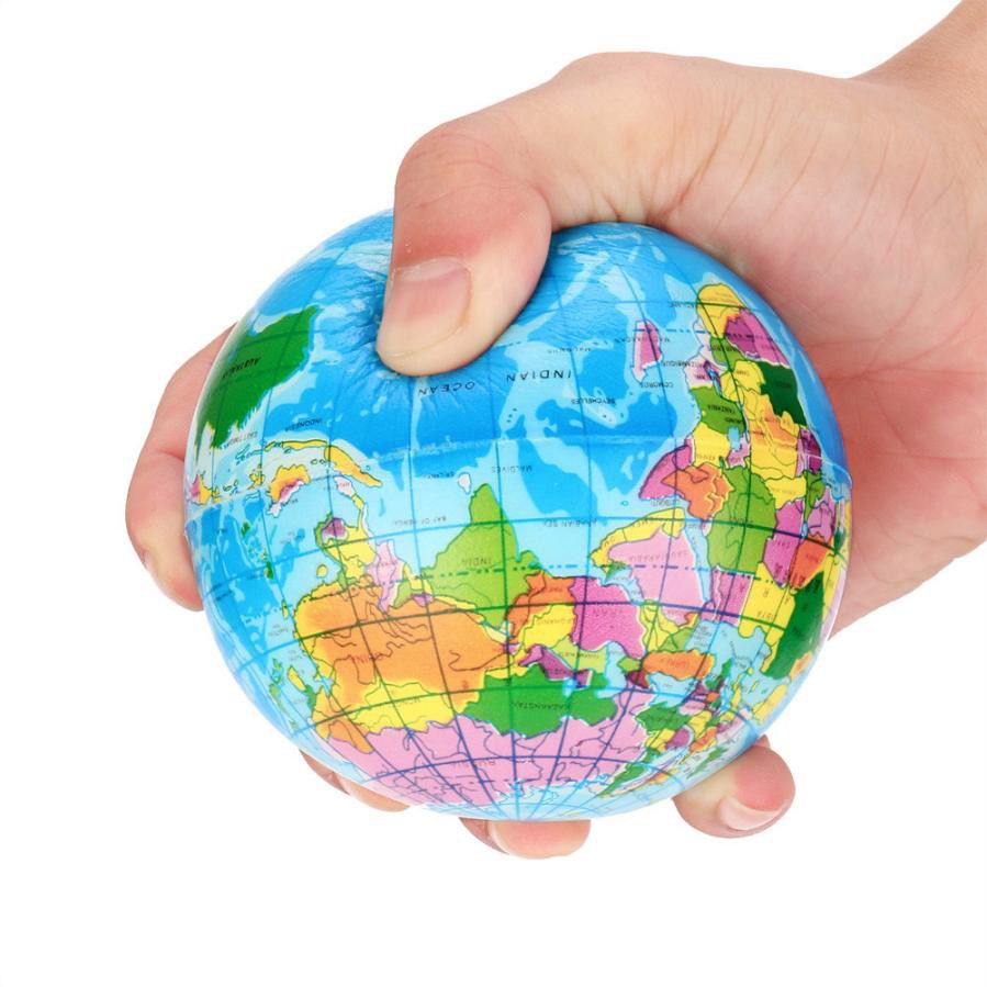 Jual +> High Quality Stress Relief World Map Foam Ball Atlas Globe Palm ...