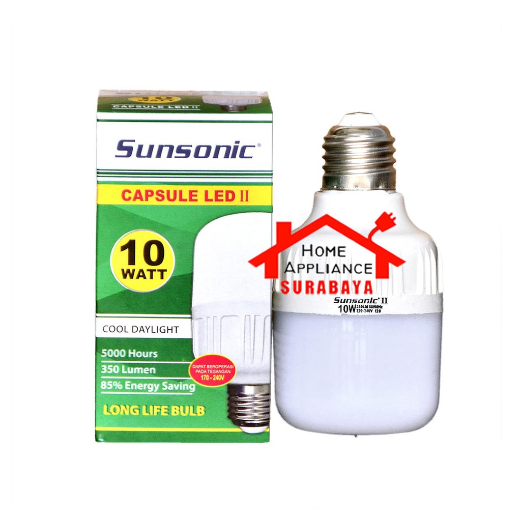 Jual Lampu Sunsonic LED Capsule Kapsul Tabung 10W 10 Watt Cahaya Putih ...