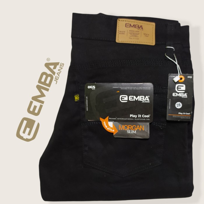 Jual CELANA EMBA JEANS ORIGINAL PRODUCT//CELANA PANJANG PRIA - Hitam ...