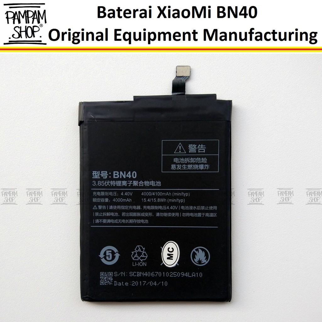 Jual Baterai XiaoMi BN40 Redmi 4 Pro Prime Original OEM Batre Batrai ...