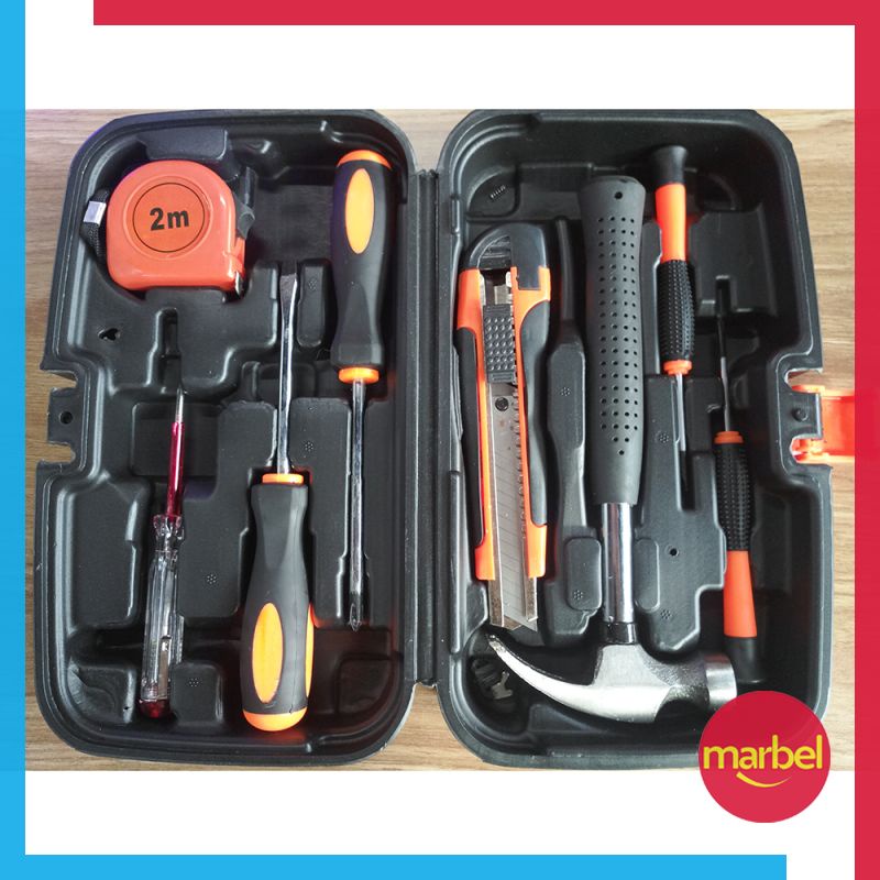 Jual Set Perkakas Tool Set Komplit Palu Obeng Cutter Meteran 8 in 1 ...