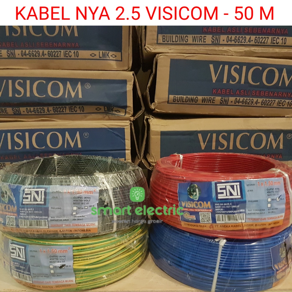 Jual Kabel Listrik Engkel Visicom NYA 2.5 mm 50 meter Tunggal SNI LMK ...