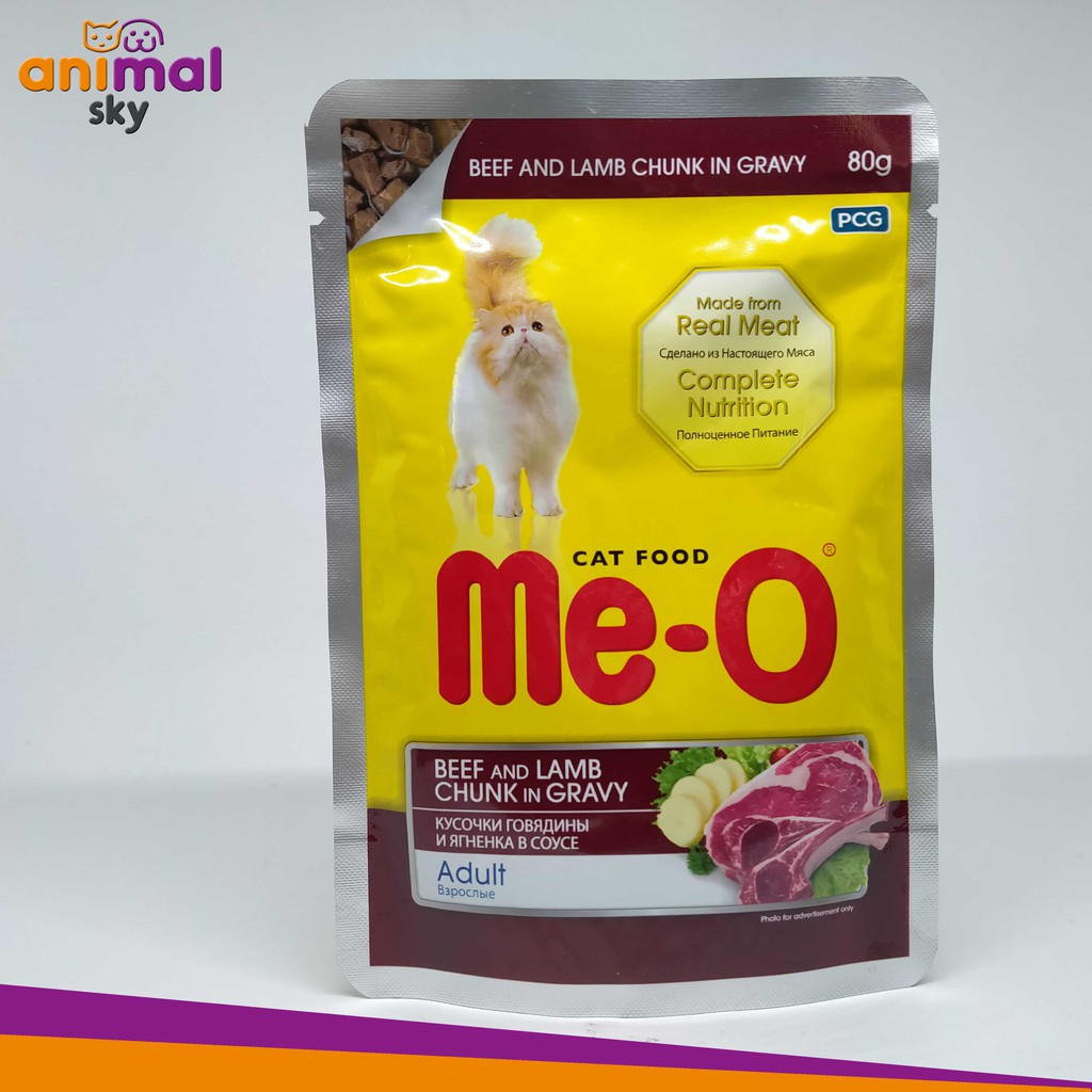 Jual Makanan Kucing Meo / Meo Beef And Lamb Chunk In Gravy 80gr Adult ...