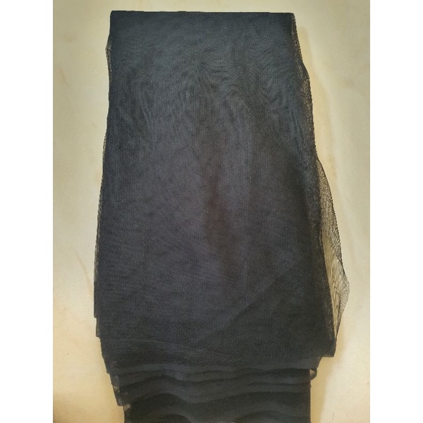 Jual Kain Tile Tule Lembut Lemes Polos Stretch Hitam Putih | Shopee ...