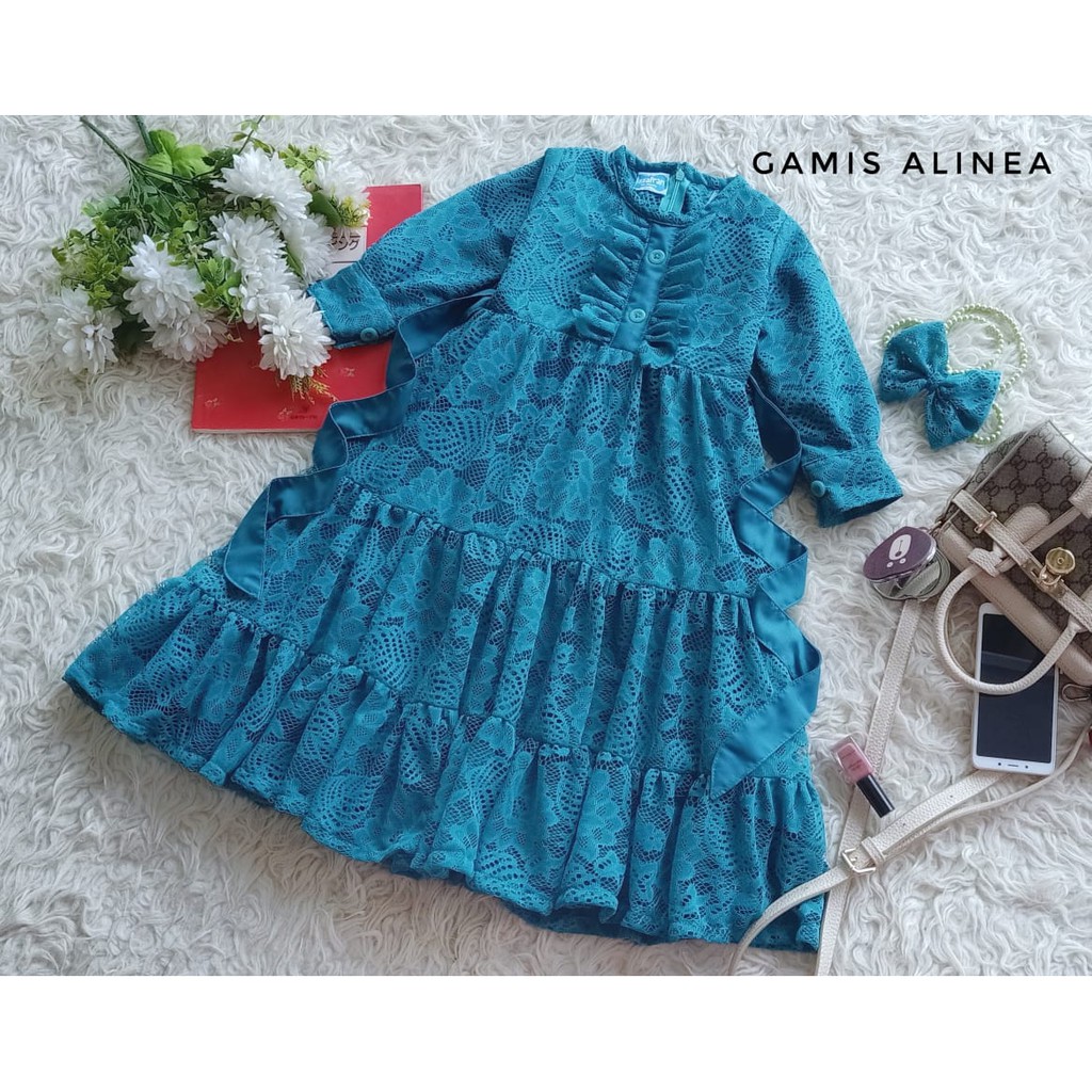 Jual GAMIS MODEL ALINEA ANAK WARNA TURKIS 1 TAHUN (READY STOCK ...