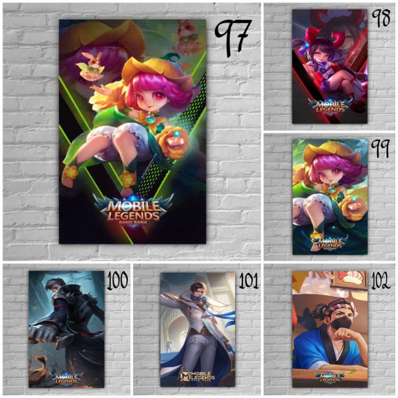 Jual POSTER DINDING MOBILE LEGENDS 81-100/TANPA BINGKAI. | Shopee Indonesia