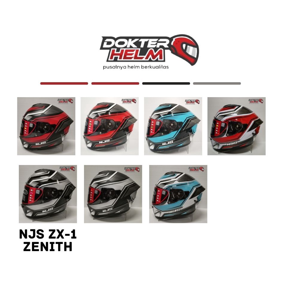 Jual HELM FULL FACE NJS ZX1 ZX-1 ZX 1 MOTIF ZENITH DOUBLE VISOR HELMET ...