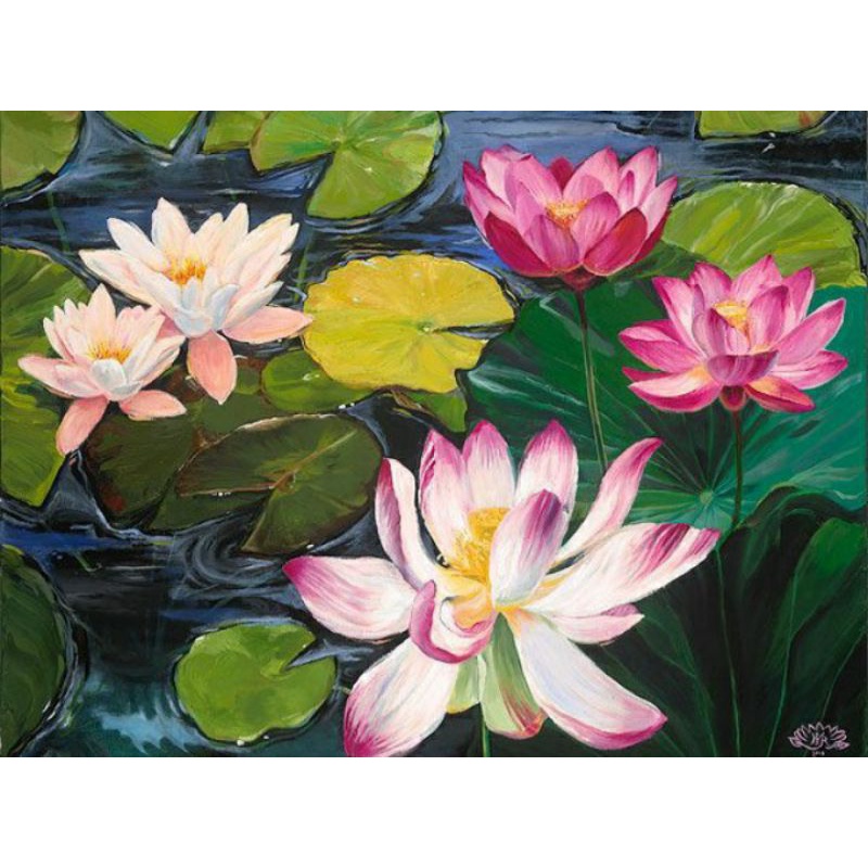 Jual pola kristik gambar bunga teratai | Shopee Indonesia