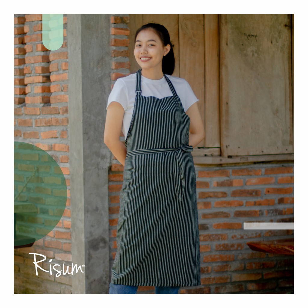 Jual RISUM Long Apron Lurik ATBM - Salur Tipis | Shopee Indonesia