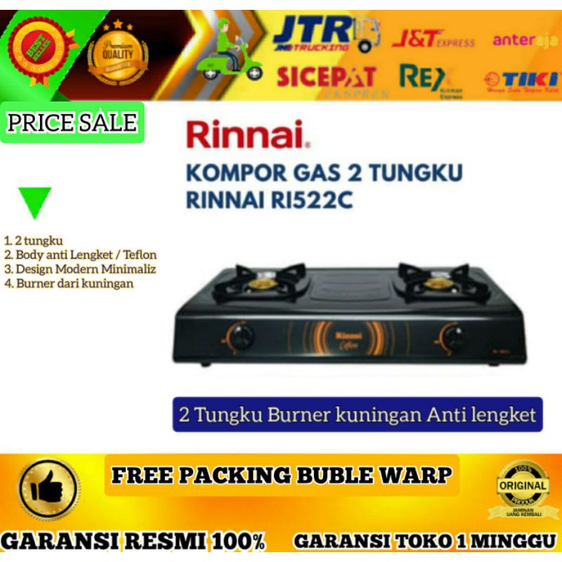 Jual RINNAI KOMPOR GAS 2 TUNGKU RI 522C RI-522C RI522C BODY ANTI ...