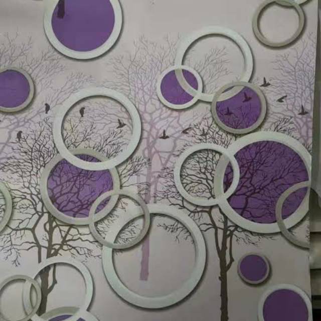 Jual Walpaper dinding polkadot ungu 50 || wallpaper polkadot ungu ...