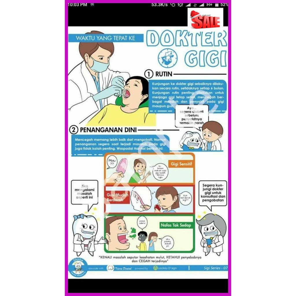 Jual Igigwhite- Poster Gigi A3+ Tema Waktu Yang Tepat Ke Dokter Gigi ...