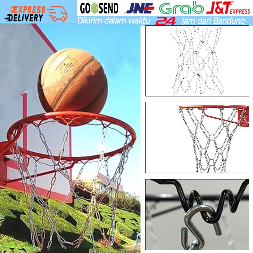 Jual 45CM Profesional Jaring Basket Rantai Besi Metal Basketball Net ...