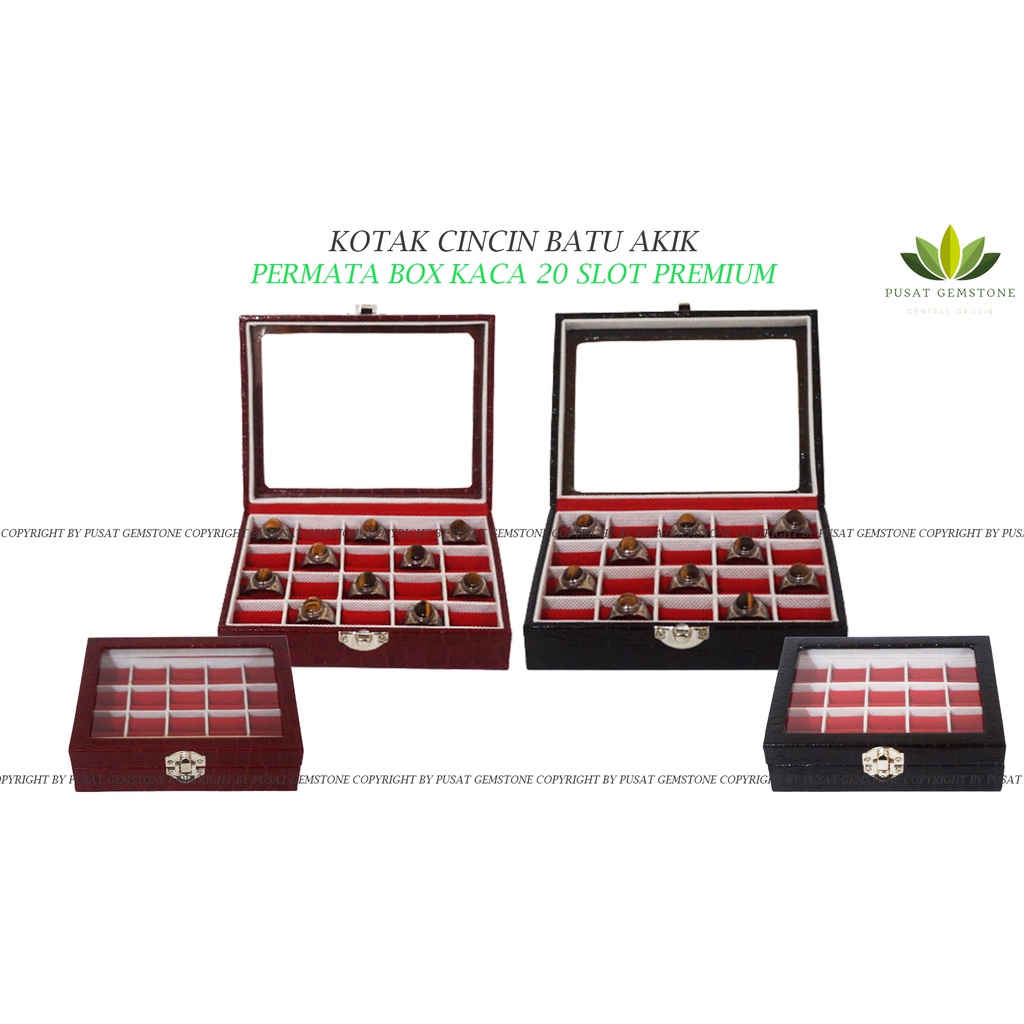 Jual Kotak Cincin Batu Permata Box Kaca Isi 20 Premium | Shopee Indonesia