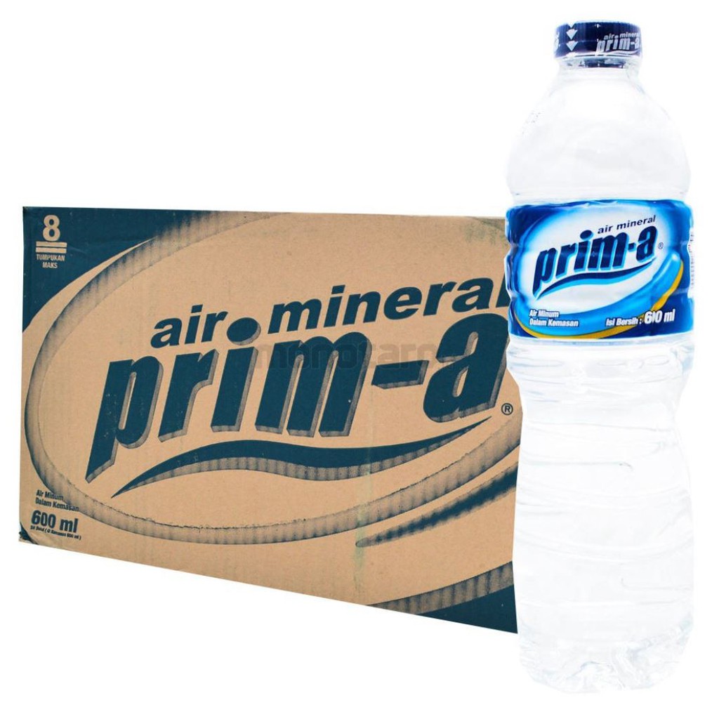 Jual AIR MINERAL PRIM-A KEMASAN BOTOL PLASTIK TANGGUNG 600ML 1KARTON ...