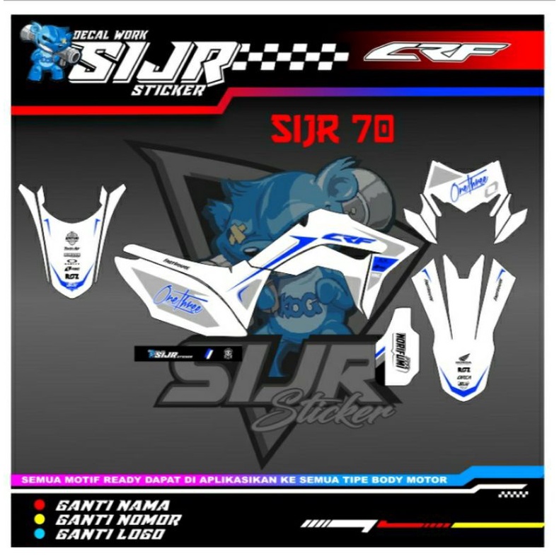 Jual Decal crf striping crf decal KLX Sijr 70 free request nomor nama ...